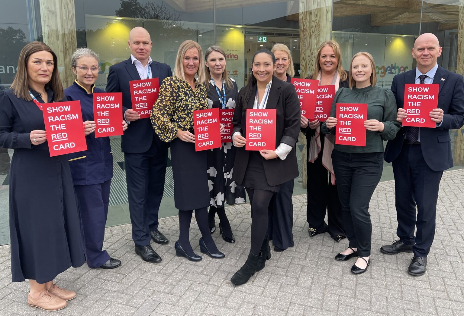 Red Card to Racism on Wear Red Day - Wirral Community Health and Care ...
